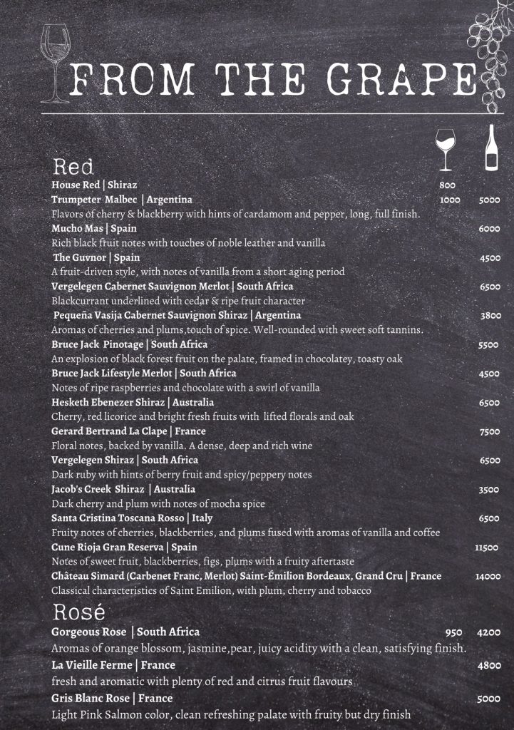 Menu – Crafty Chameleon Brewery